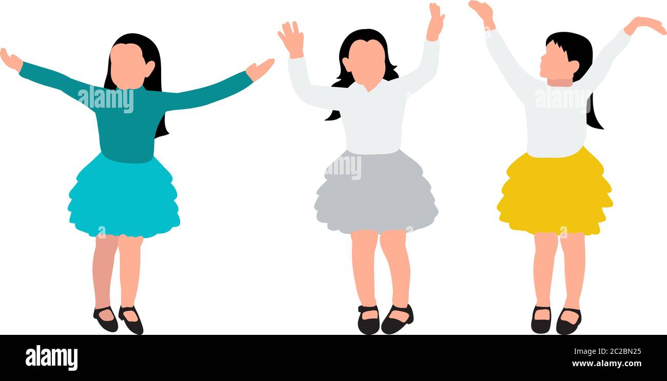 white background, faceless children rejoice Stock Vector Image & Art ...