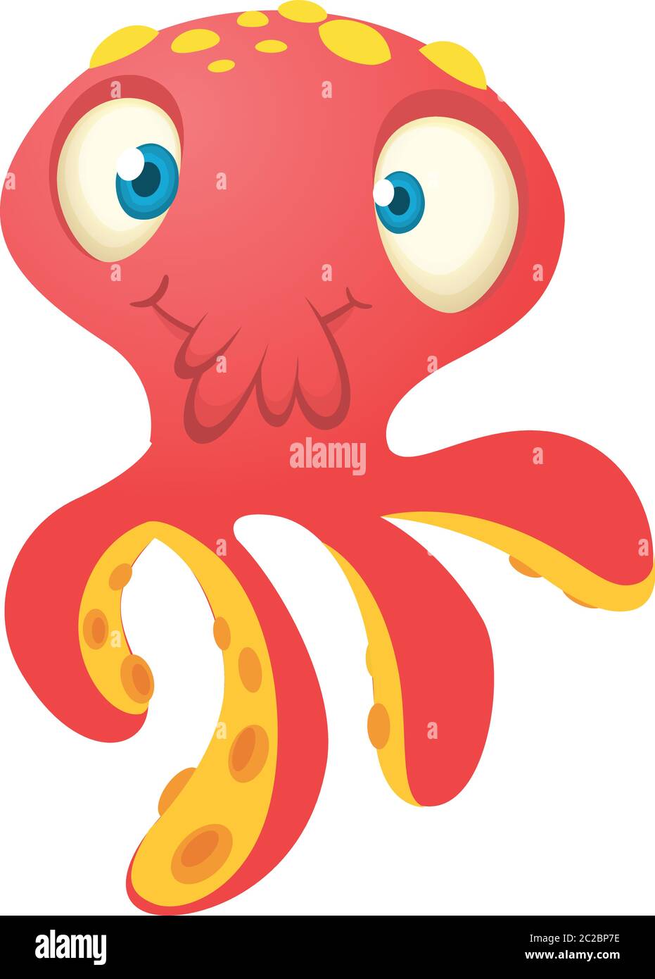 Cute red octopus cartoon. Vector isolated Stock Vector Image & Art - Alamy