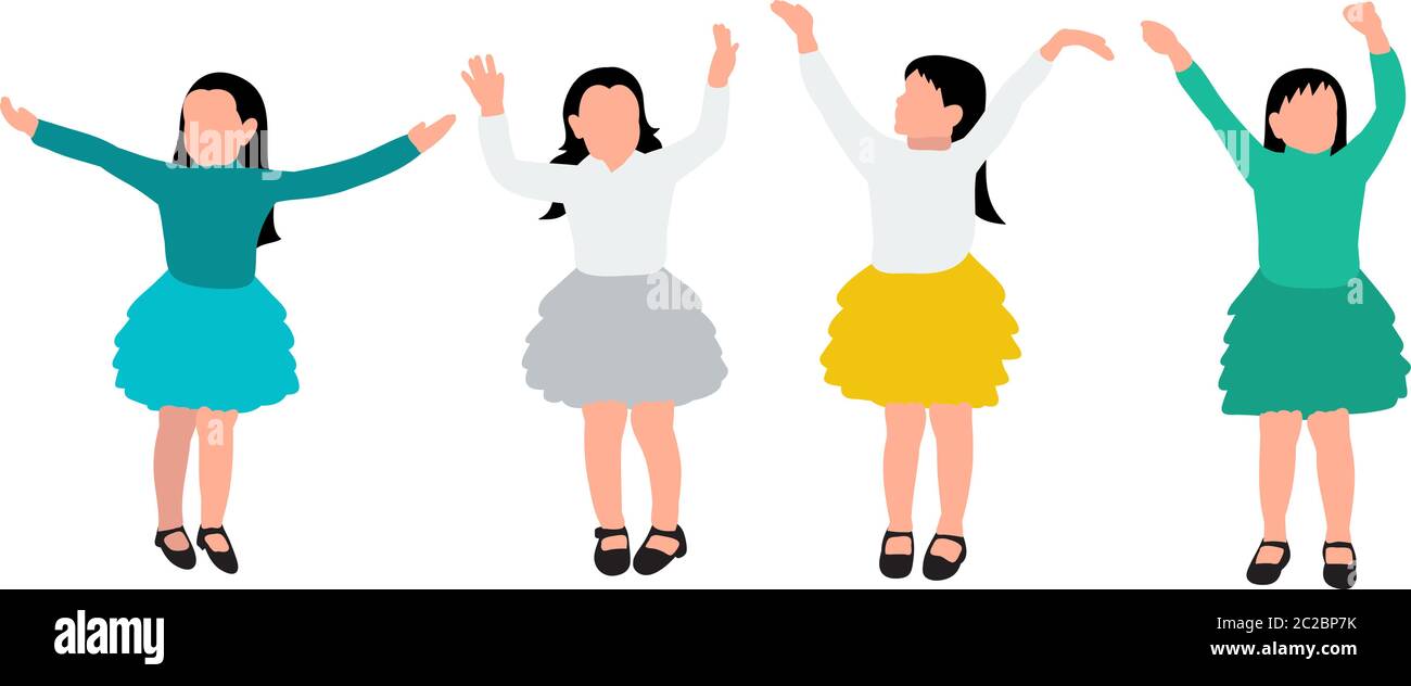 vector, on a white background, faceless children rejoice Stock Vector ...