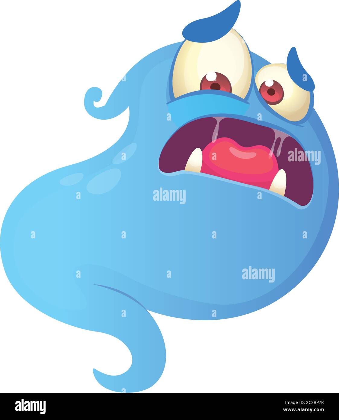 Scared blue ghost cartoon. Vector illustration Stock Vector Image & Art ...