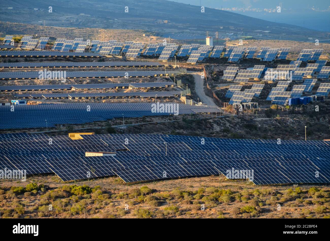 Renewable Energy Concept Solar Panels Field at Sunset Stock Photo - Alamy