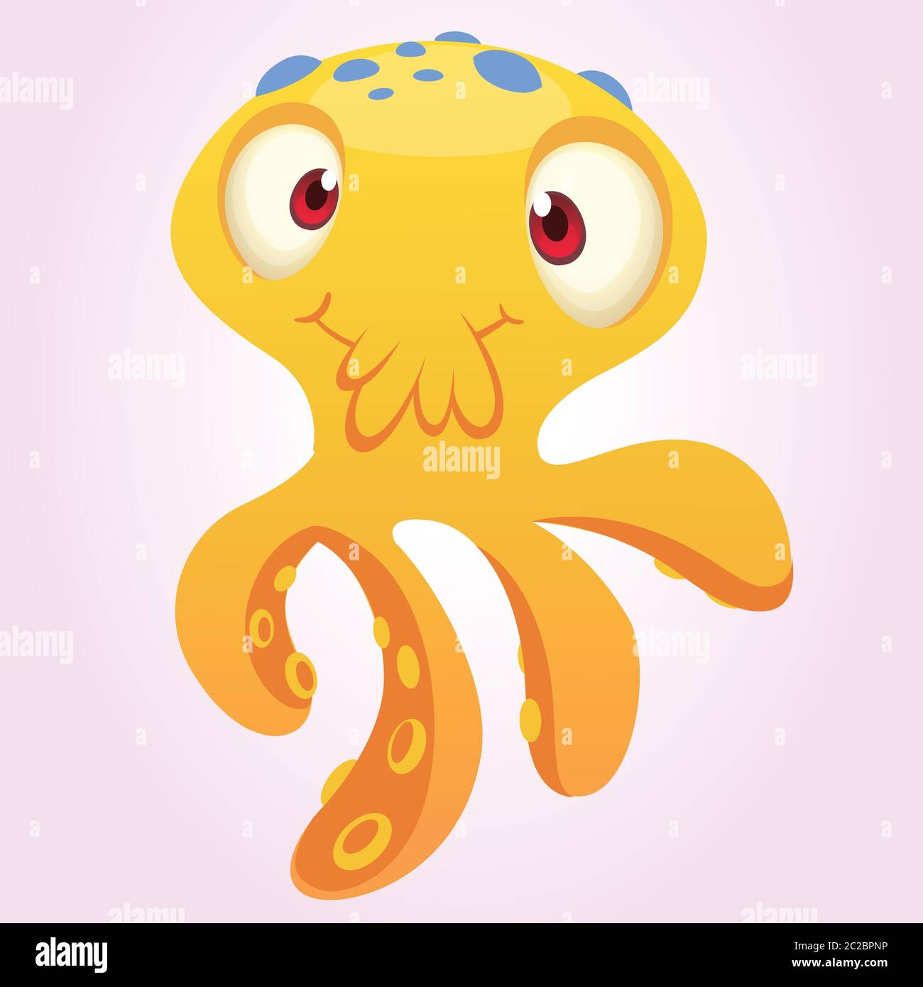 Cute yellow octopus cartoon. Vector isolated Stock Vector Image & Art ...