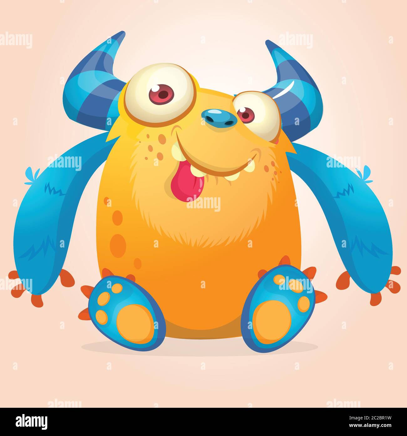 Cute cartoon monster. Vector troll or gremlin character. Halloween ...