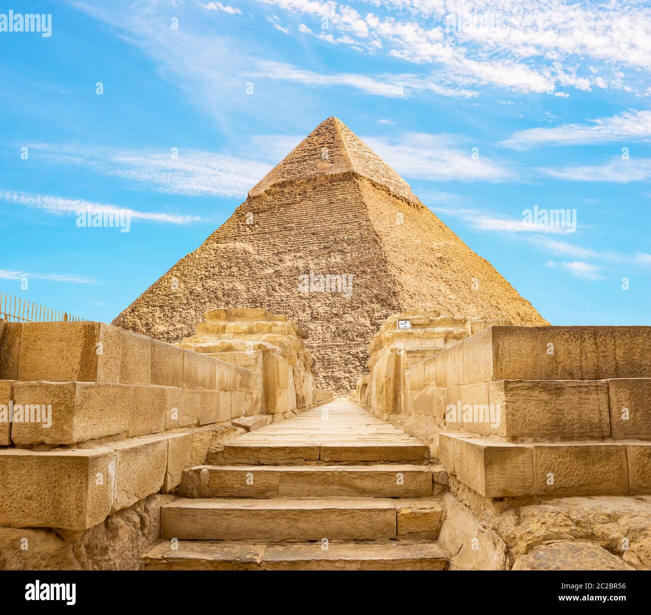 Stairs to the Great Pyramid of Khafre in Giza, Egypt Stock Photo - Alamy