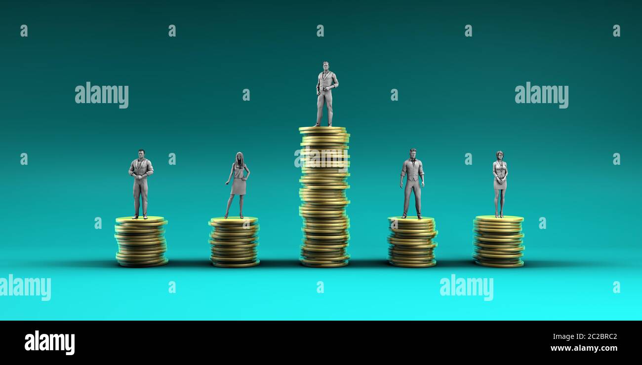 Economic Inequality and Unfair Income Pay Distribution Concept Stock ...