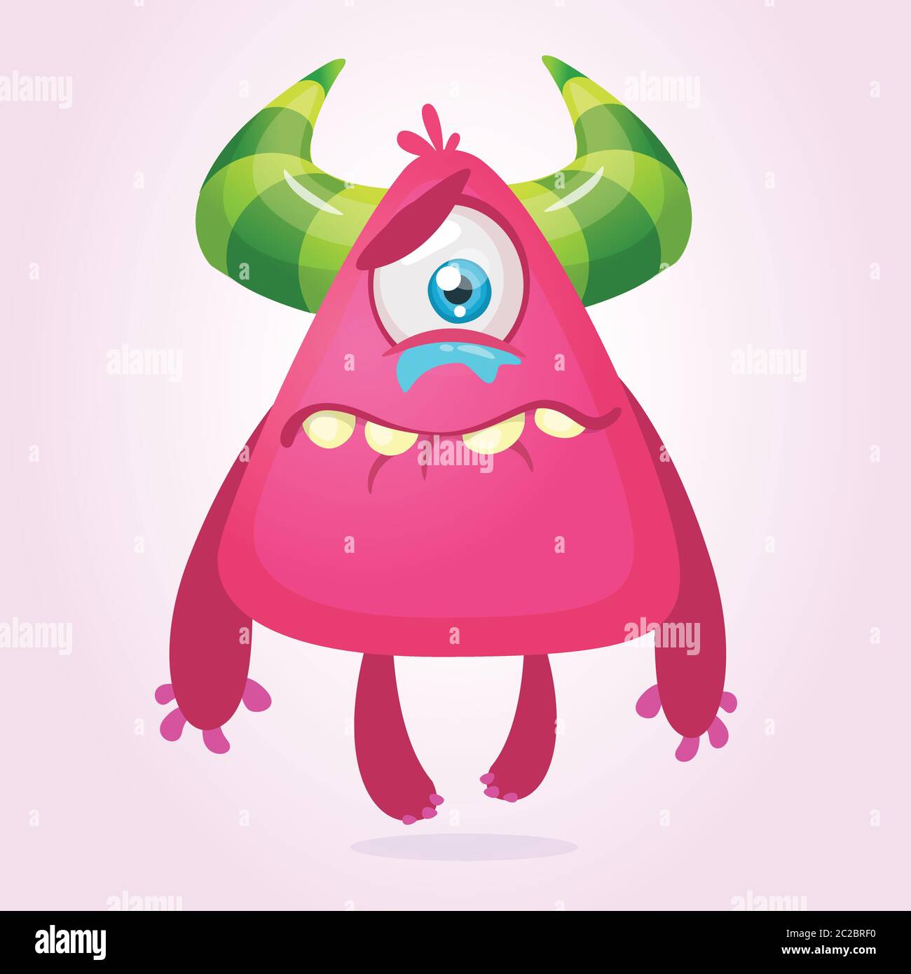 Crying upset monster cartoon. Pink monster character mascot. Vector ...