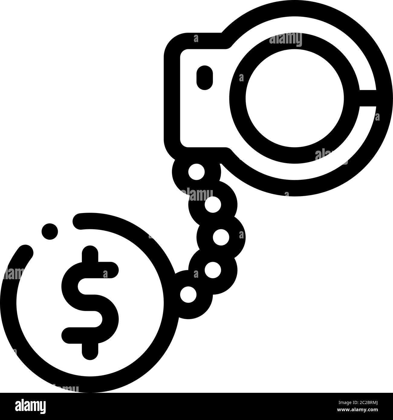 jail or freedom for money bail icon vector outline illustration Stock ...