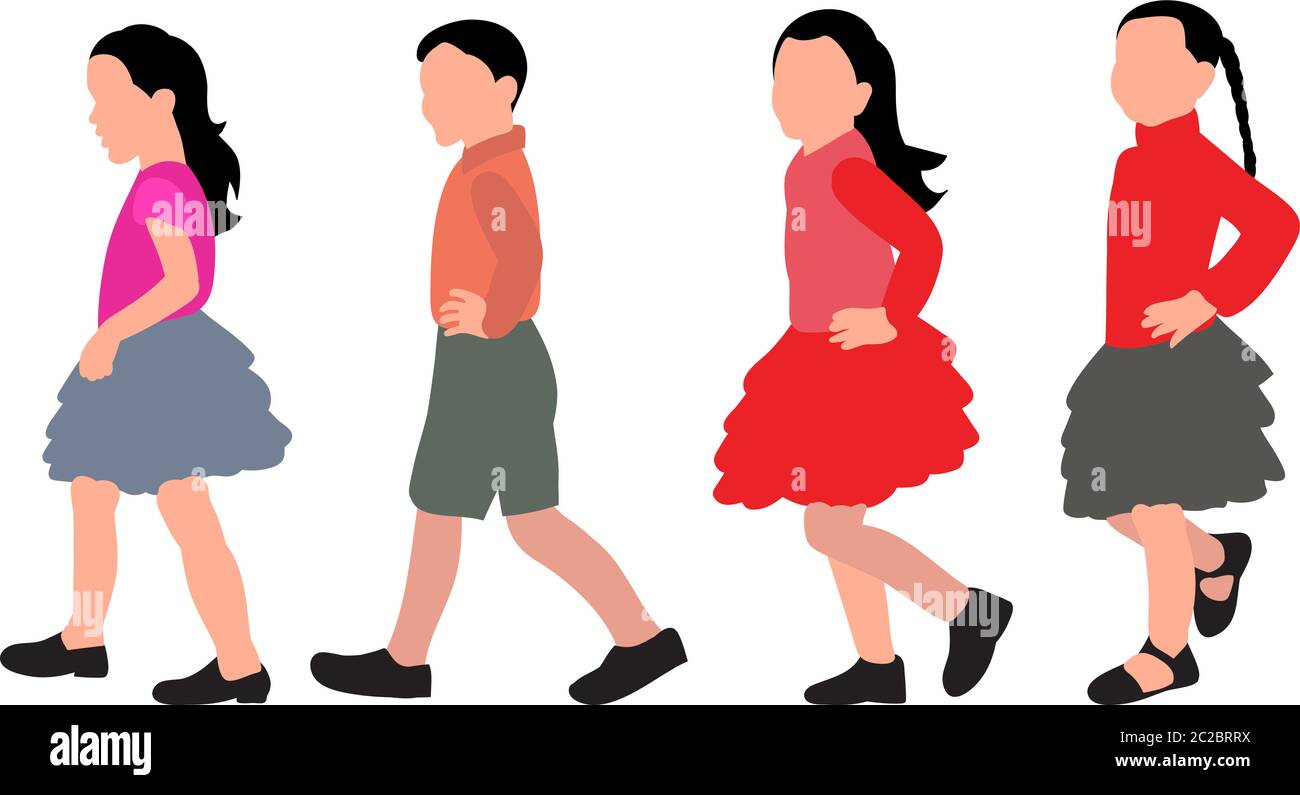 vector, on a white background, flat style, kids go Stock Vector Image ...