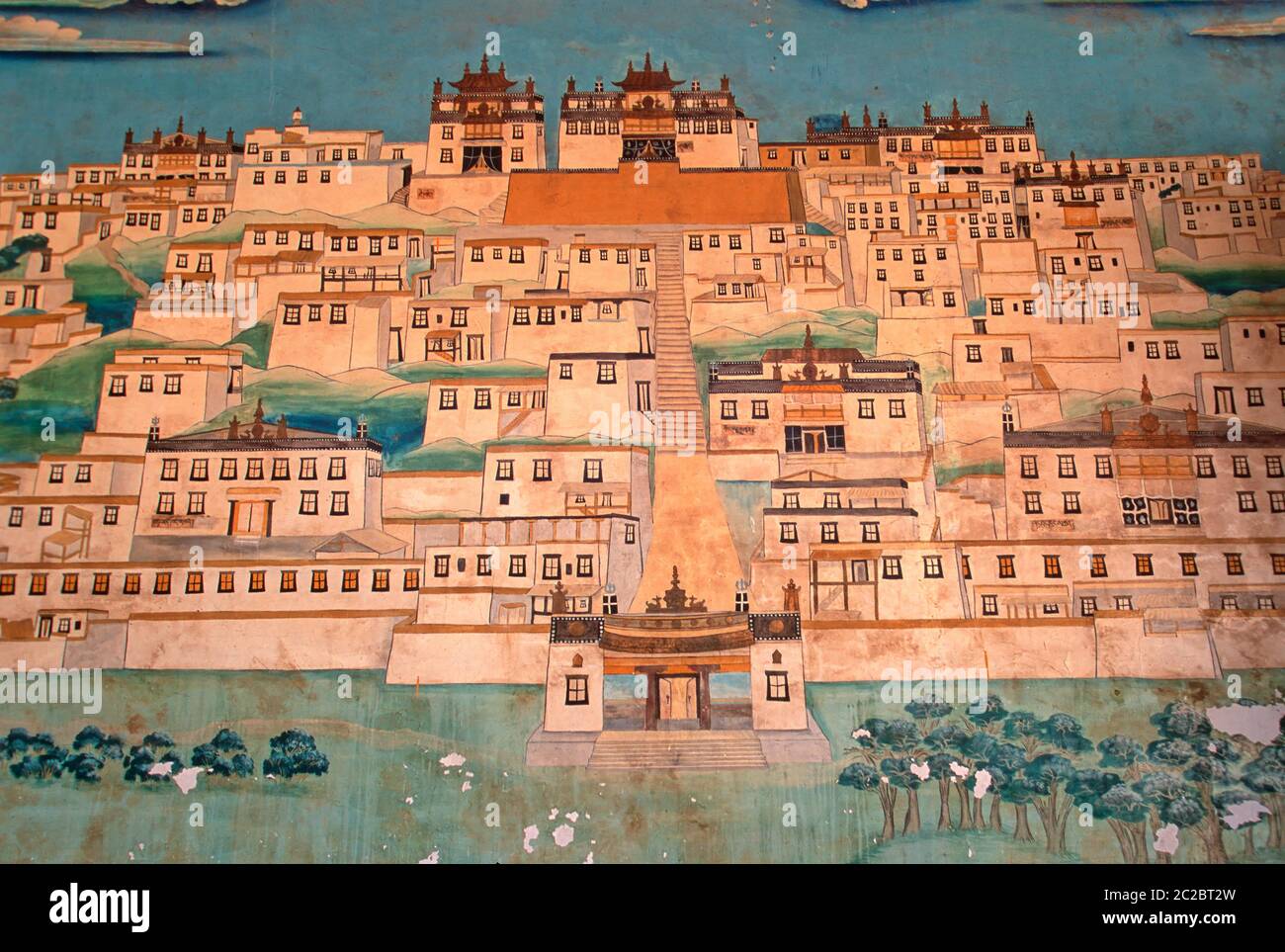 Paintings inside ganden sumtseling gompa songzanlin si hi-res stock ...