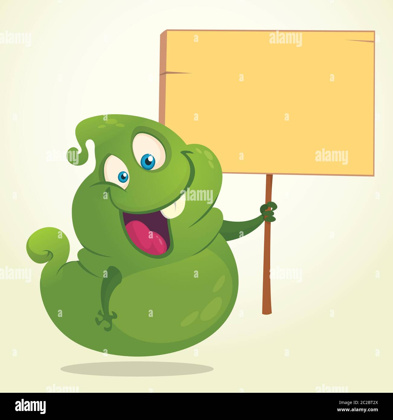 Cartoon illustration of a ghost holding blank wooden sign Stock Vector ...