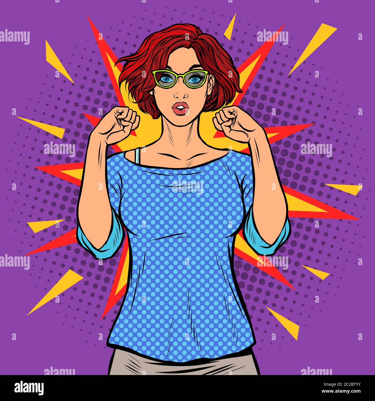 Pop art woman strong hi-res stock photography and images - Alamy