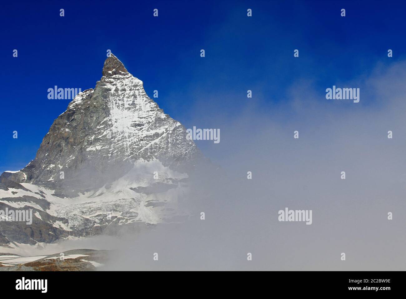 Mount Matterhorn. The height of the peak is 4478 meters. View from the ...