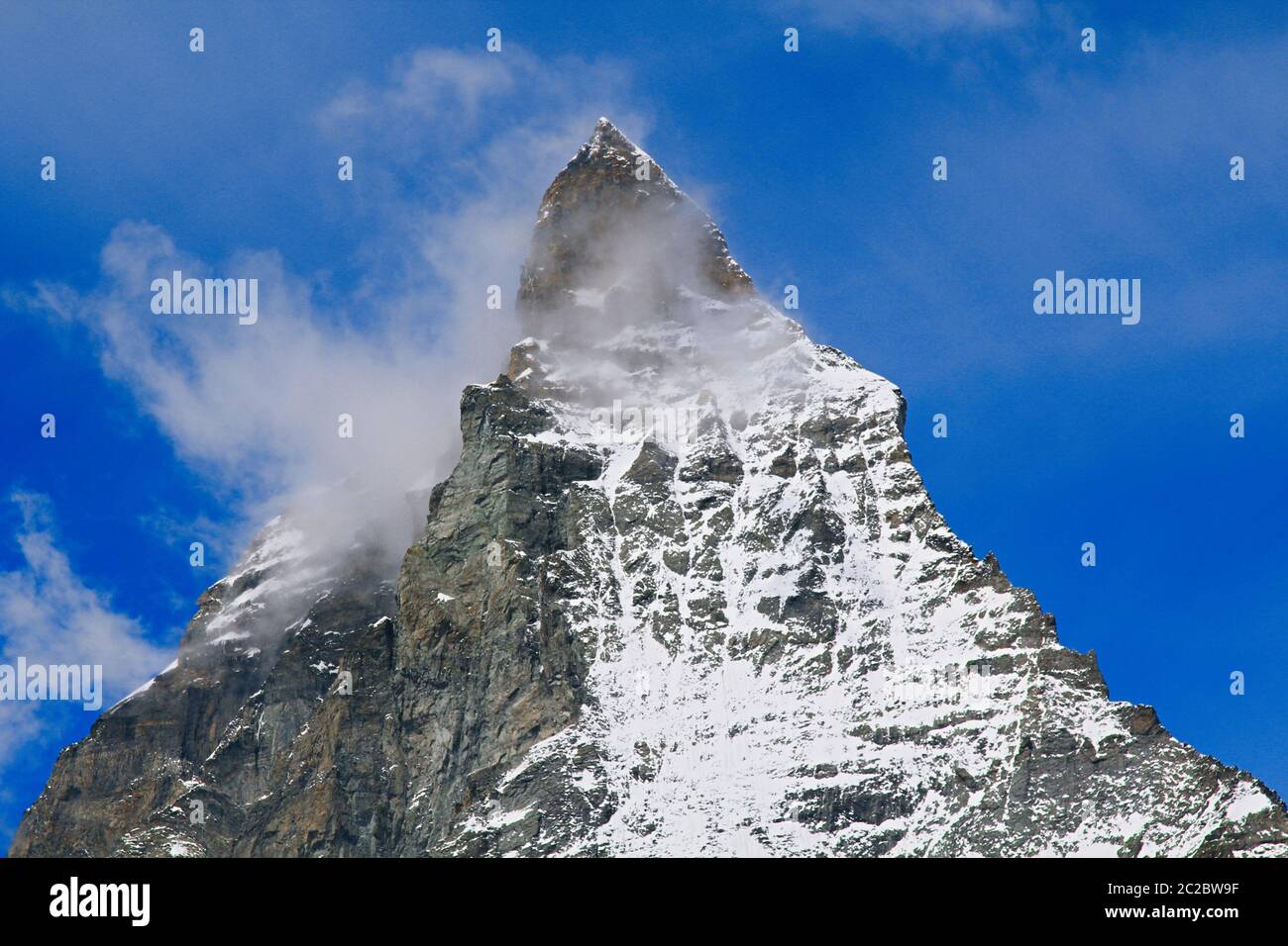 Mount Matterhorn. The height of the peak is 4478 meters. View from the ...