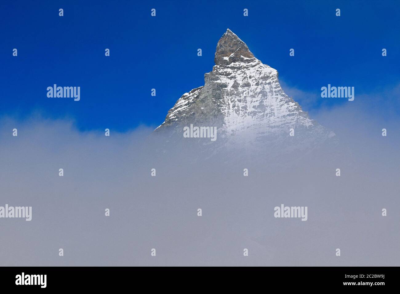 Mount Matterhorn. The height of the peak is 4478 meters. View from the ...