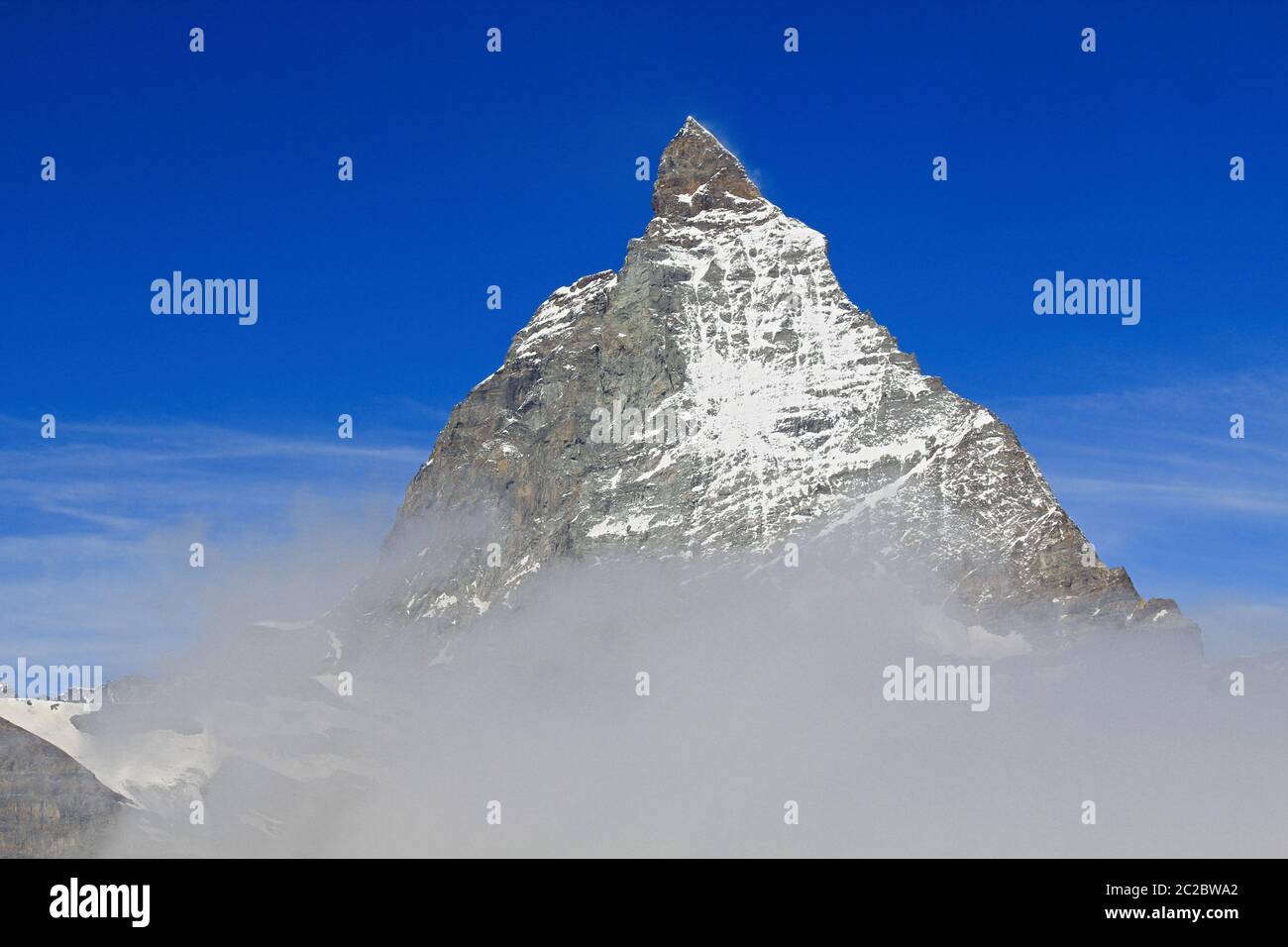 Mount Matterhorn. The height of the peak is 4478 meters. View from the ...