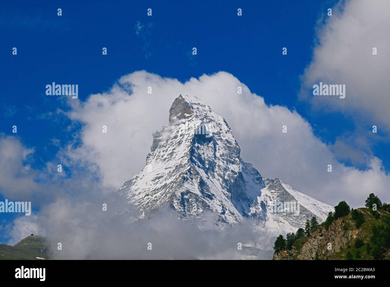 Mount Matterhorn. The height of the peak is 4478 meters. View from the ...