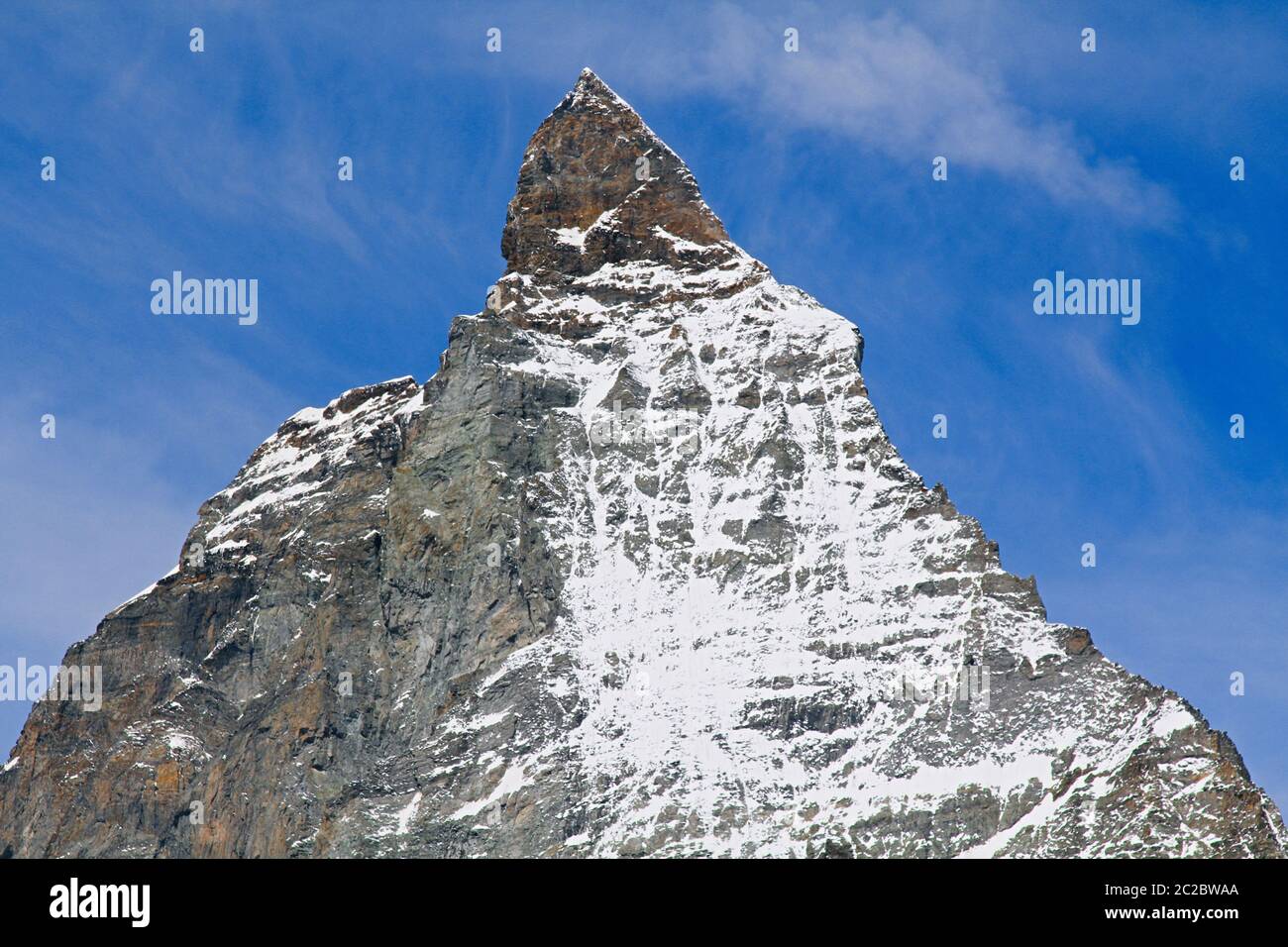 Mount Matterhorn. The height of the peak is 4478 meters. View from the ...