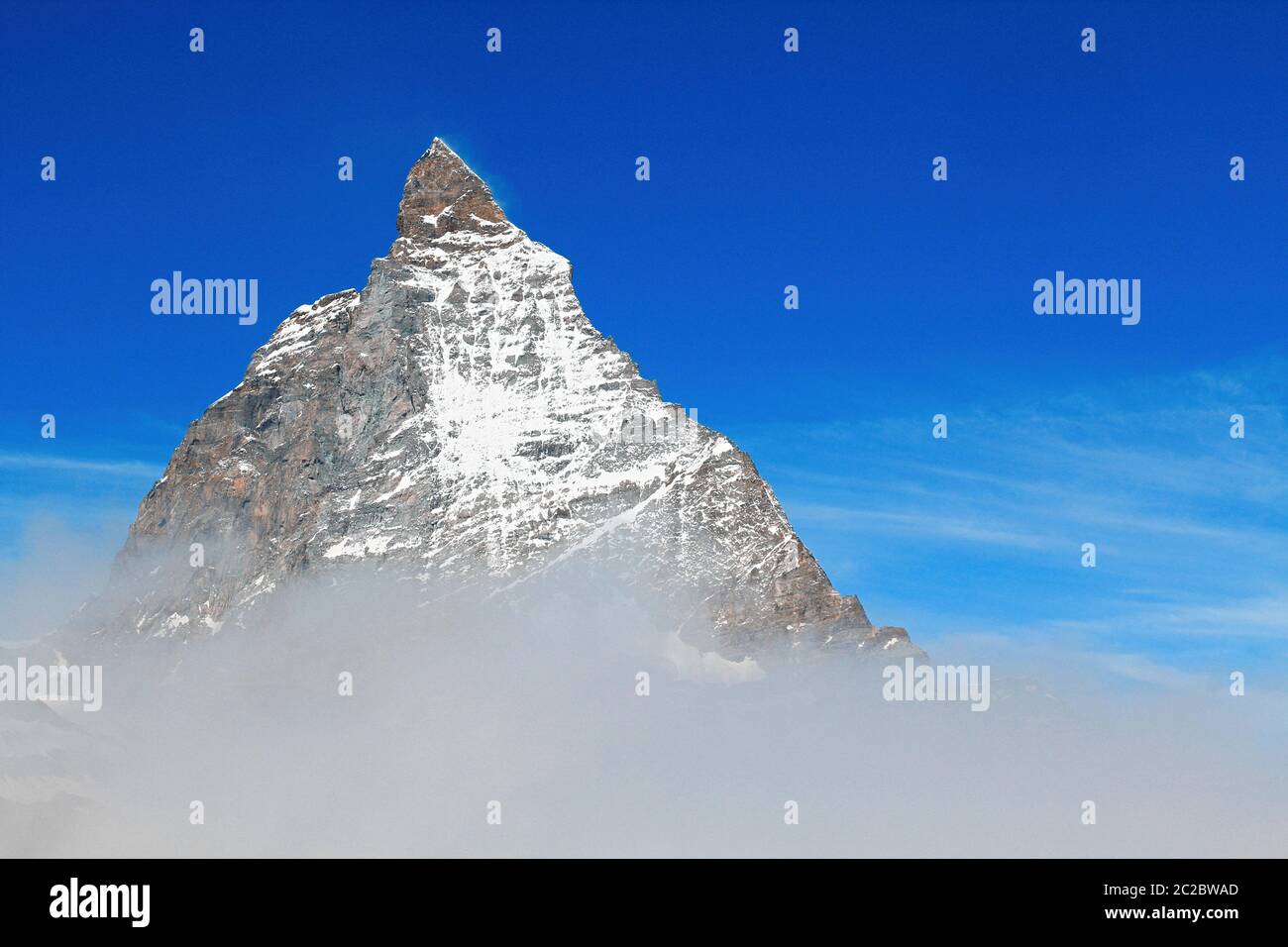 Mount Matterhorn. The height of the peak is 4478 meters. View from the ...