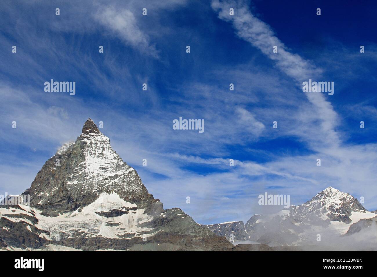 Mount Matterhorn. The height of the peak is 4478 meters. View from the ...