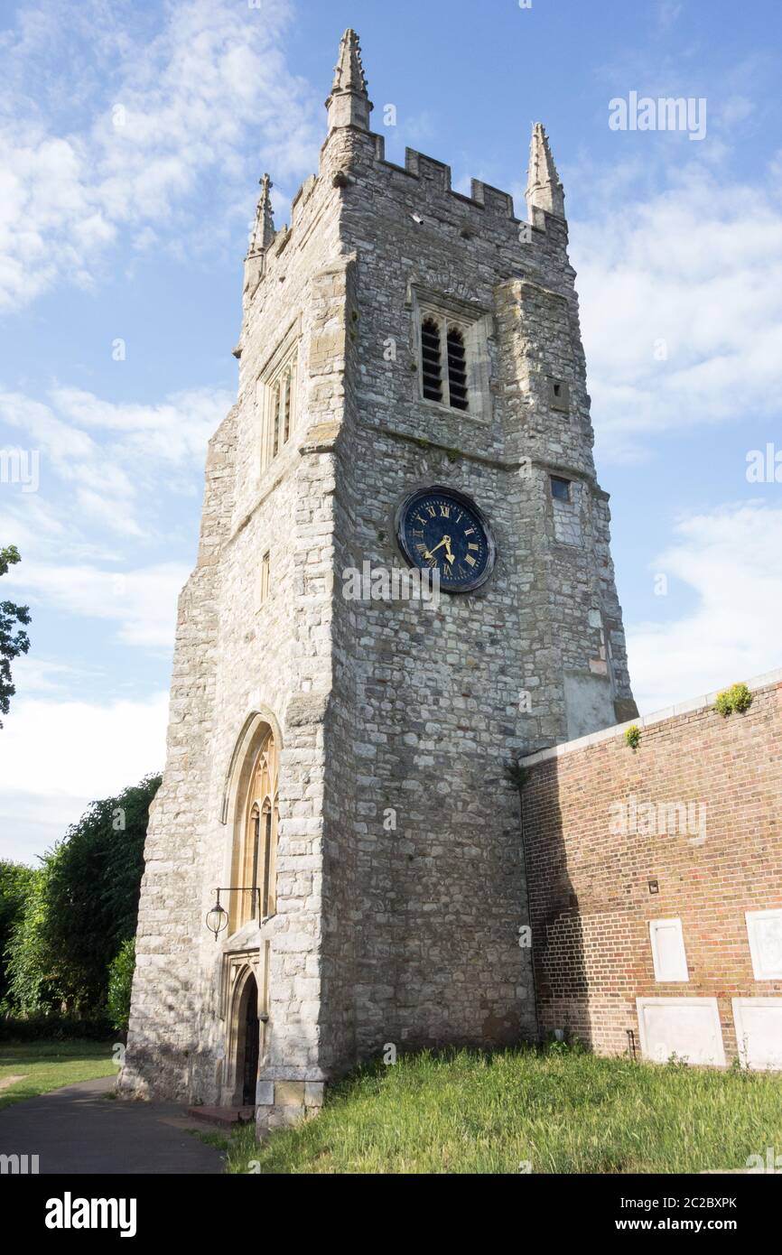 All Saints' Parish Church tower, Isleworth, Middlesex, UK Stock Photo ...