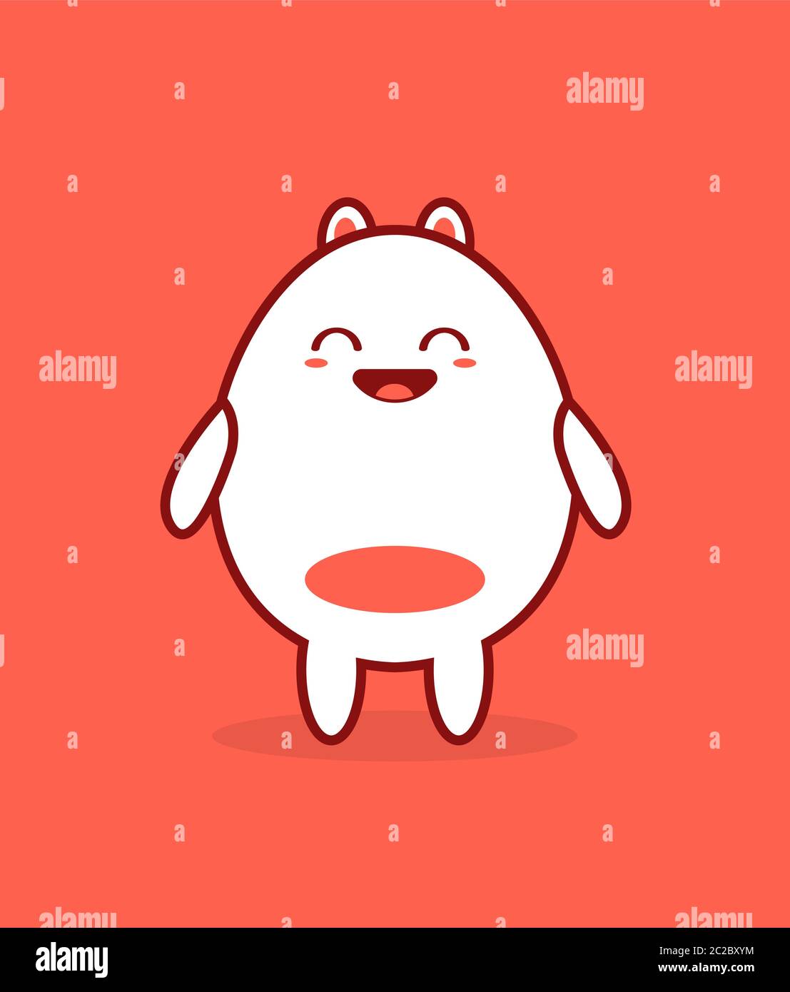 Cute kawaii, happy, smiling egg character. Vector illustration Stock ...