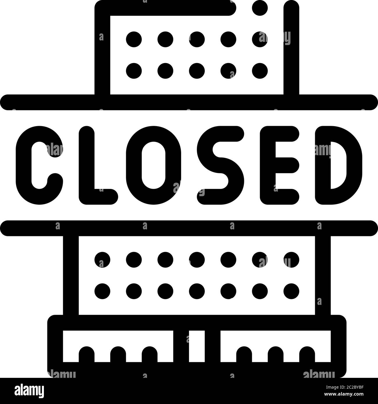 shopping center closing icon vector outline illustration Stock Vector ...