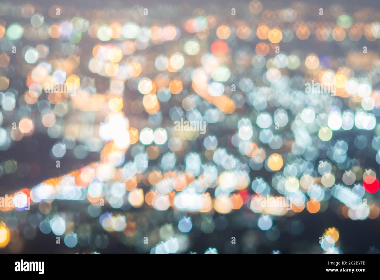 Abstract, Beautiful Bokeh landscape of city at night, Bokeh light and ...
