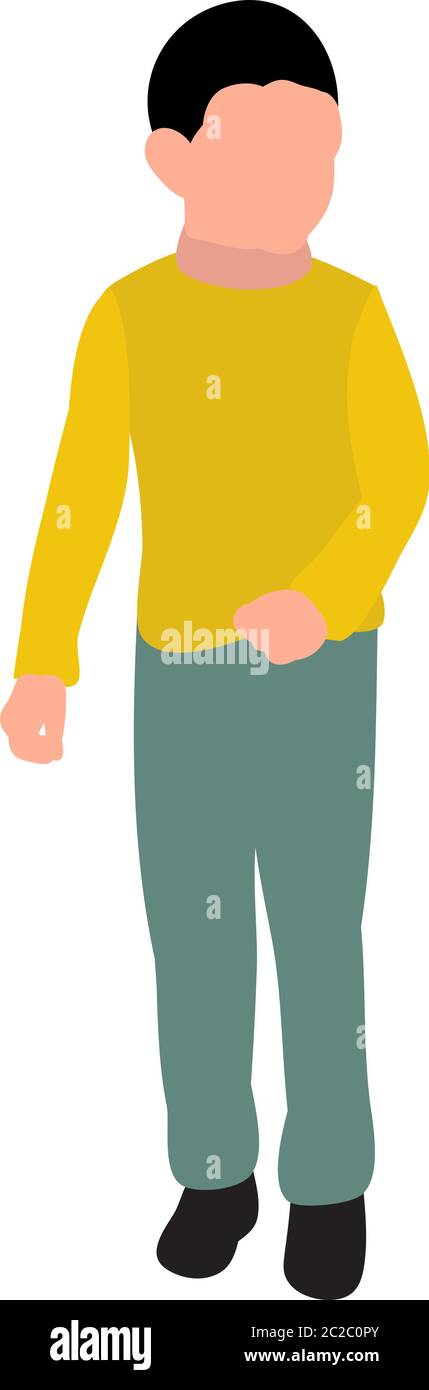 vector, on white background, faceless child, boy Stock Vector Image ...