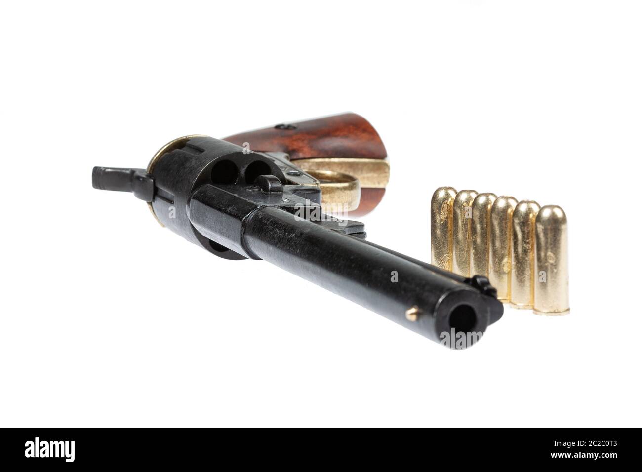 Old Revolver And Bullets Stock Photo - Alamy