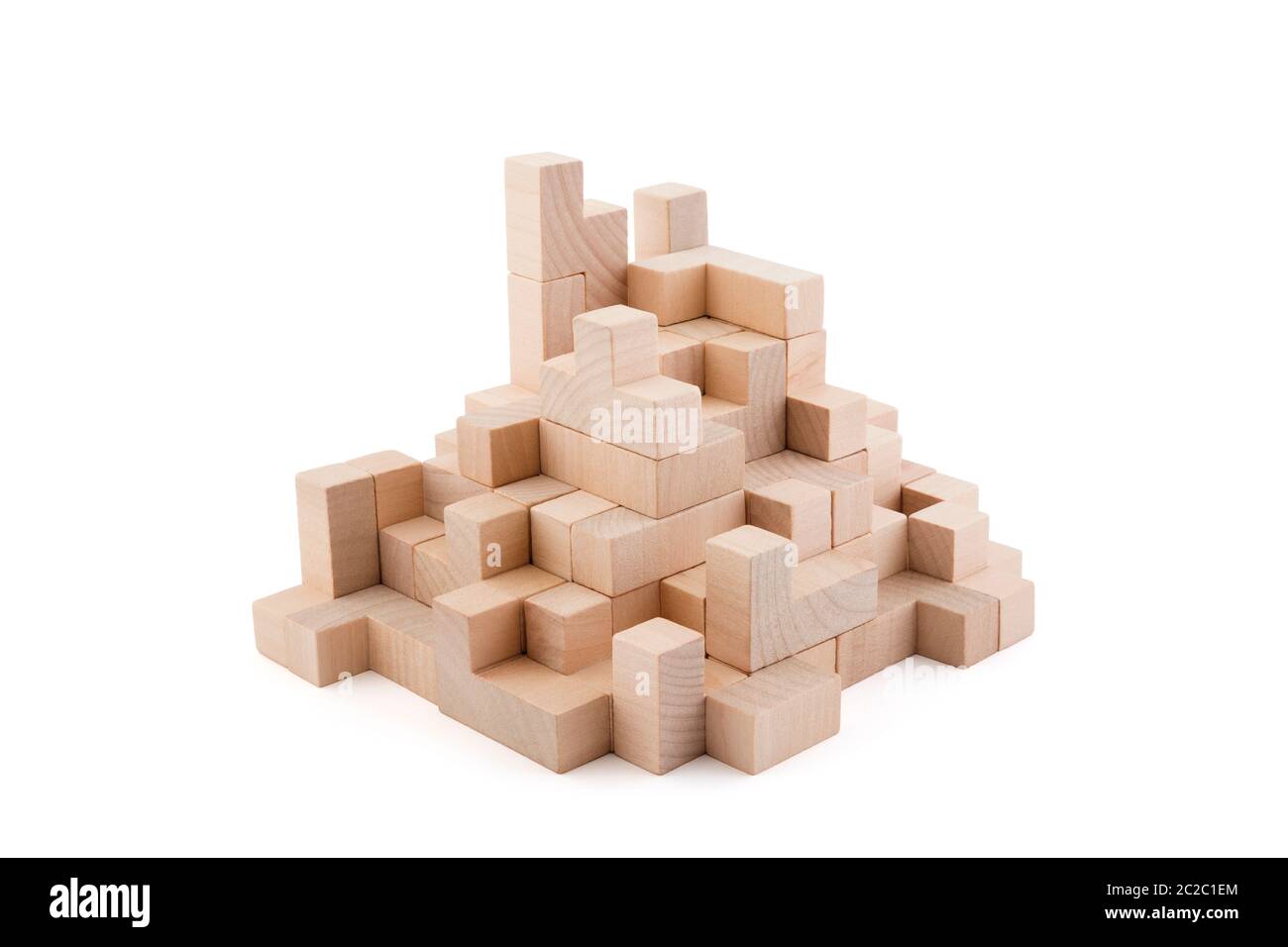 Wooden blocks isolated on white background with clipping path Stock ...