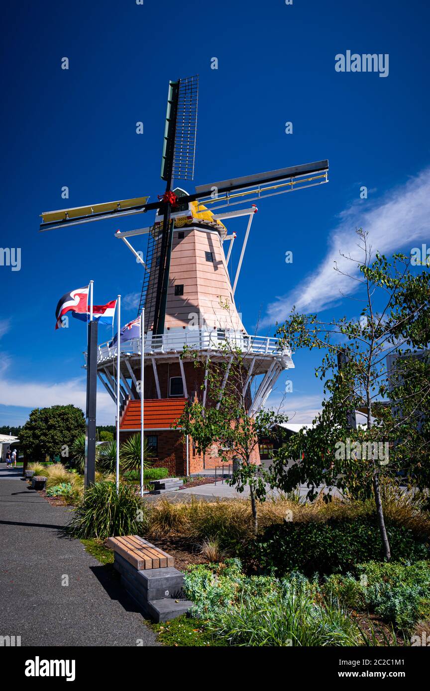 The De Molen windmill in Foxton on New Zealand's north island Stock ...