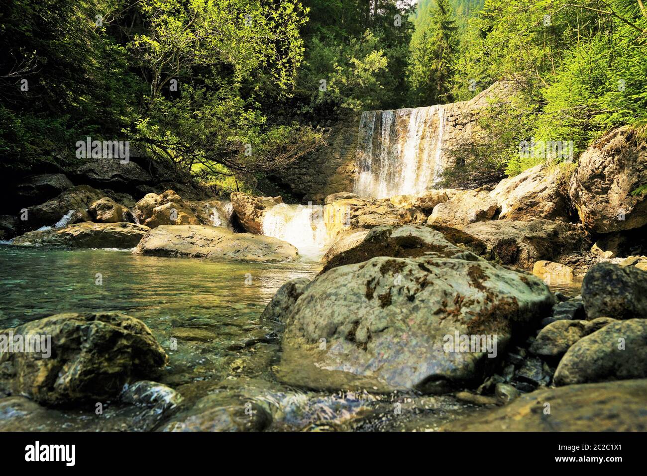 Mountain waterfall in alps hi-res stock photography and images - Alamy