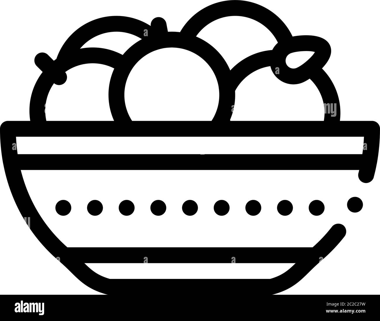 bowl of oranges icon vector outline illustration Stock Vector Image ...