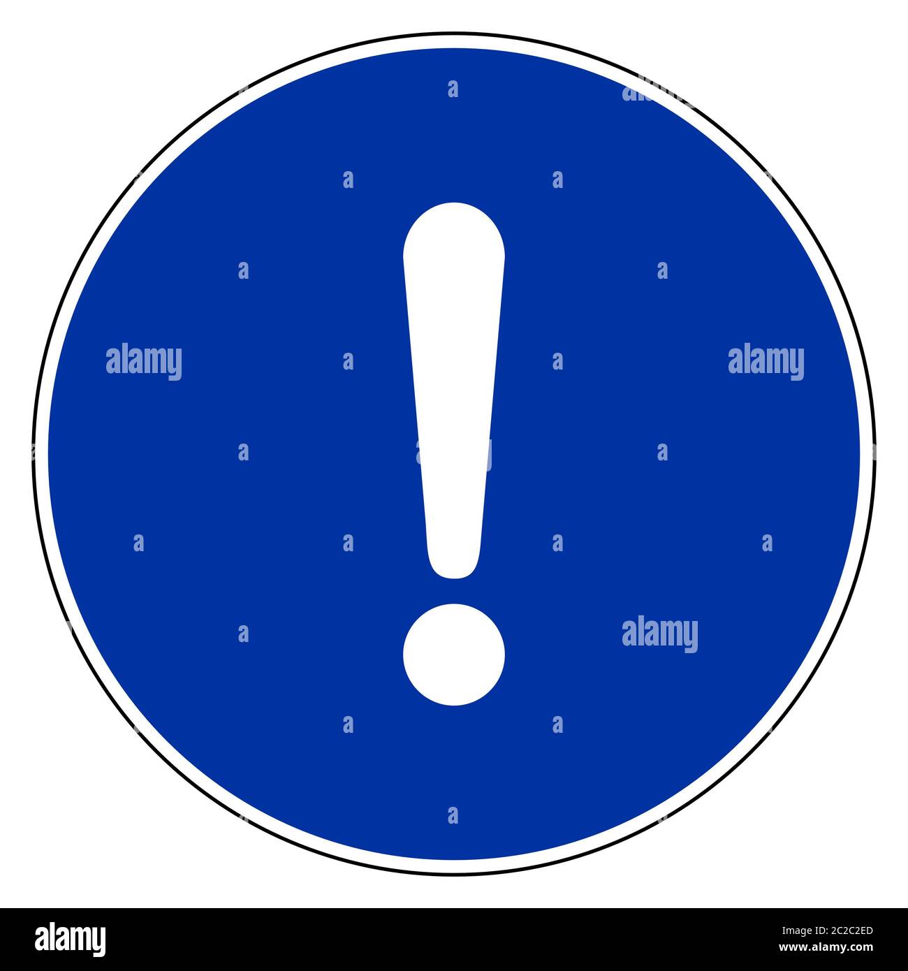 Exclamation mark and blue sign Stock Photo - Alamy