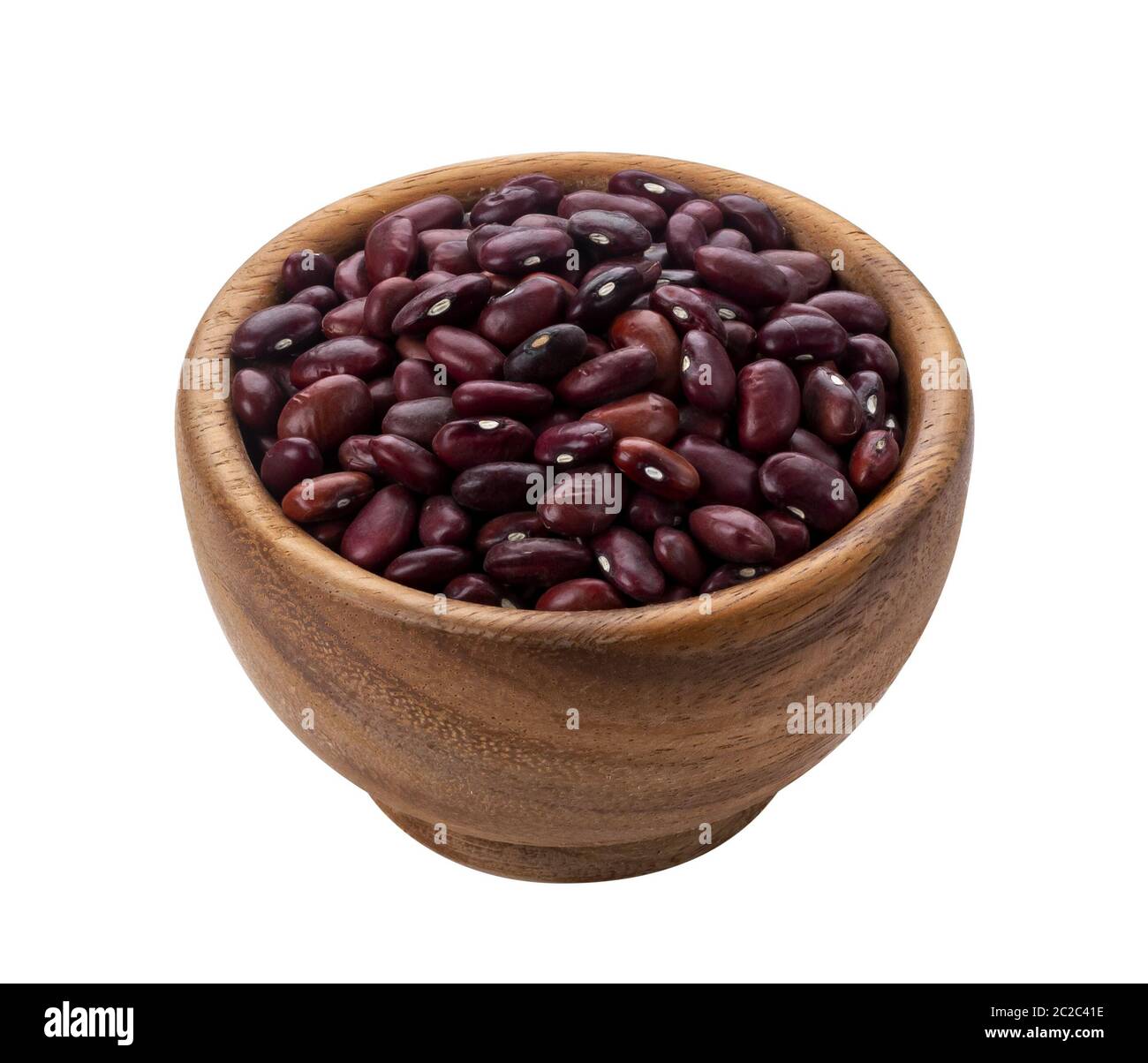 Red beans in wooden bowl isolated on white background Stock Photo - Alamy