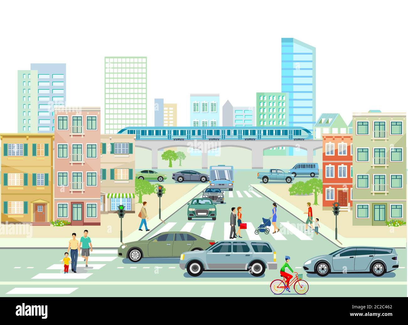 People in the city with traffic Stock Vector Image & Art - Alamy