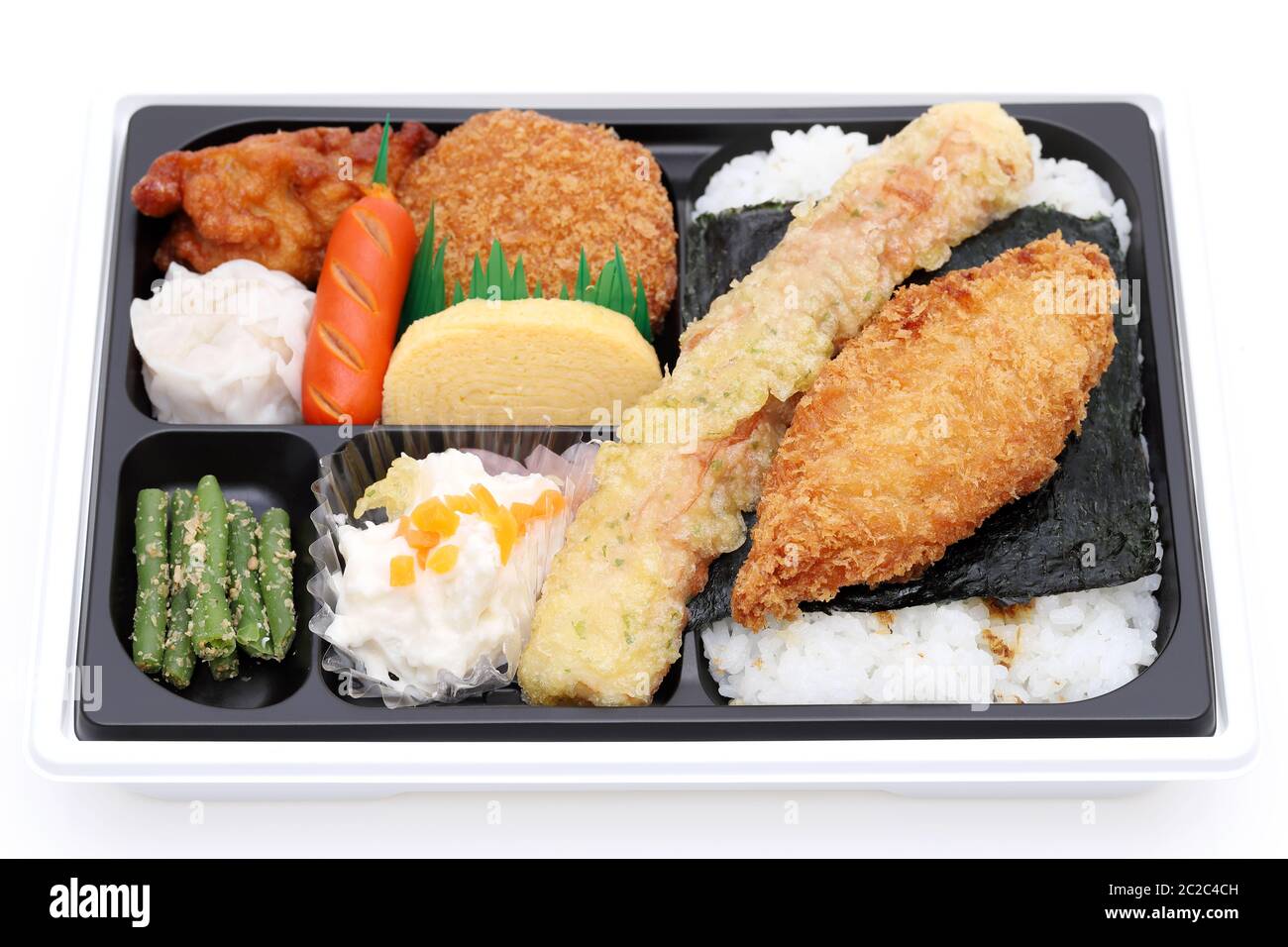 Japanese bento lunch pack isolated on white background Stock Photo - Alamy
