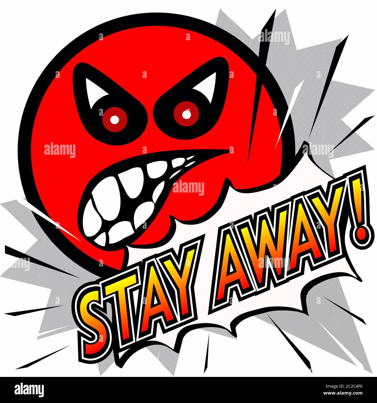 Stay away angry face Stock Photo - Alamy