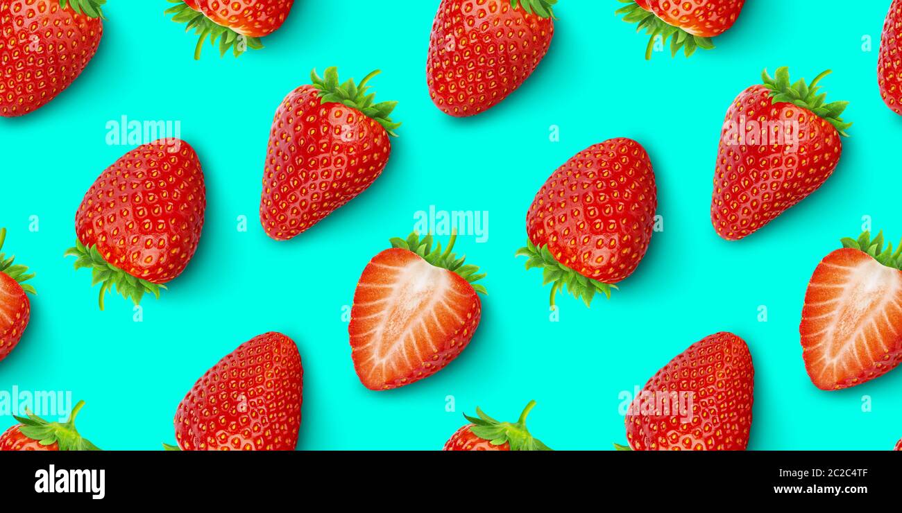 Flat view strawberry hi-res stock photography and images - Alamy