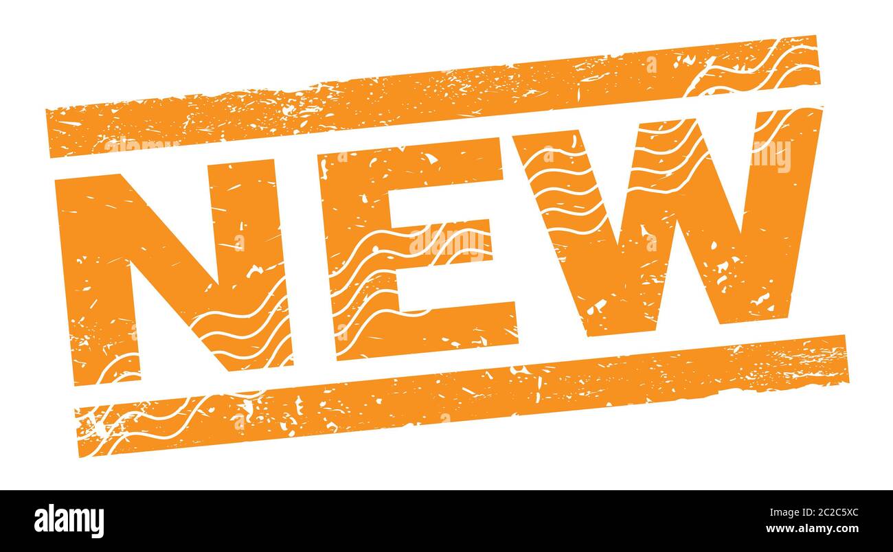 NEW orange grungy rectangle stamp Stock Photo - Alamy