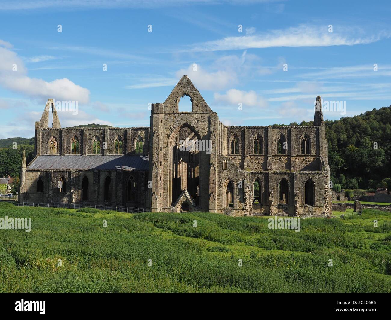 Tintern Abbey (Abaty Tyndyrn in Welsh) ruins in Tintern, UK Stock Photo ...