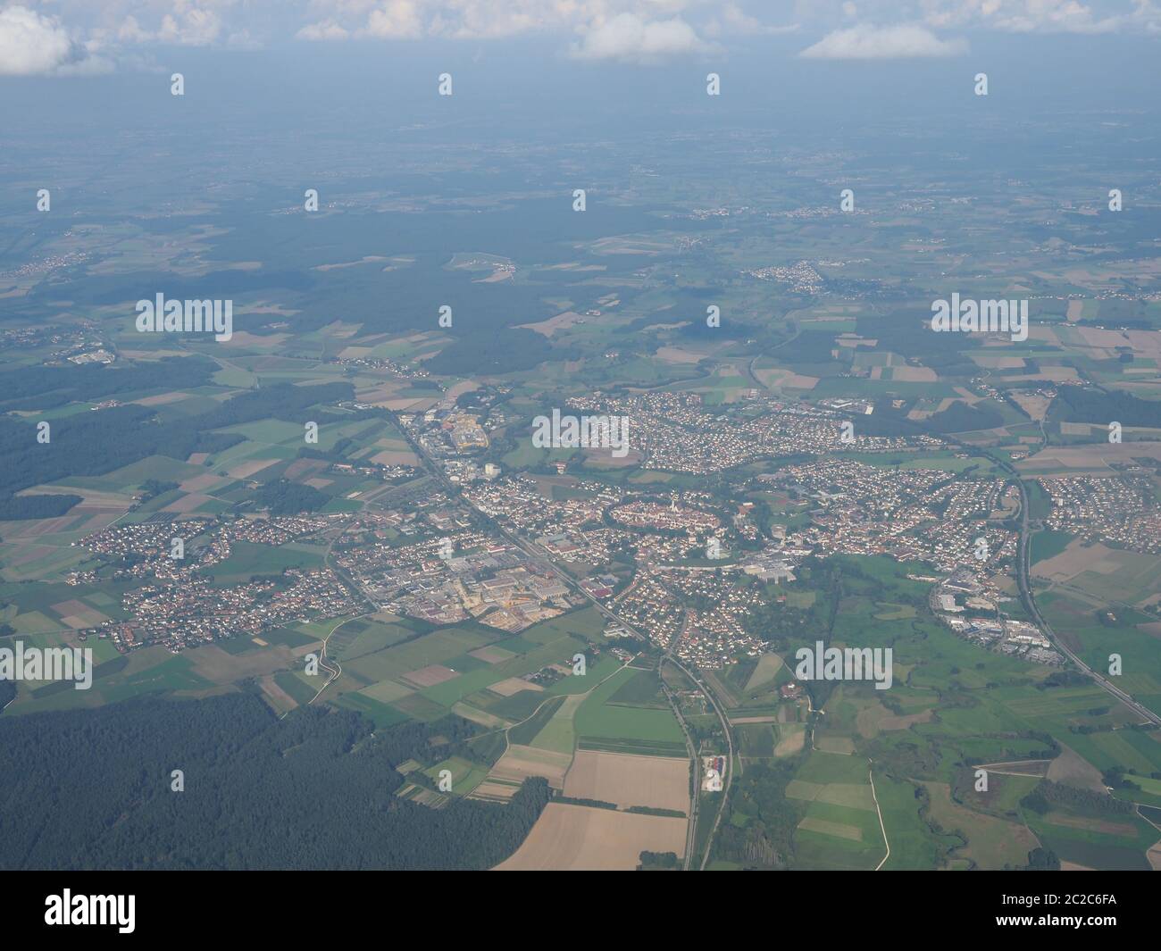 aerial view of Germany landscape between Koeln and Muenchen Stock Photo ...