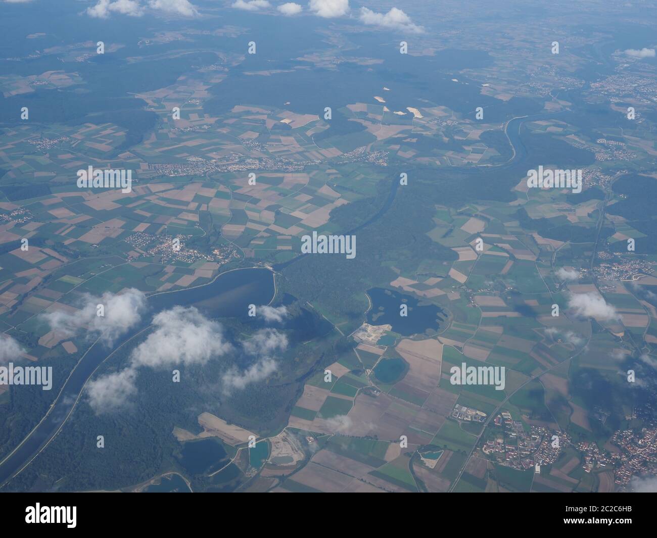 aerial view of Germany landscape between Koeln and Muenchen Stock Photo ...