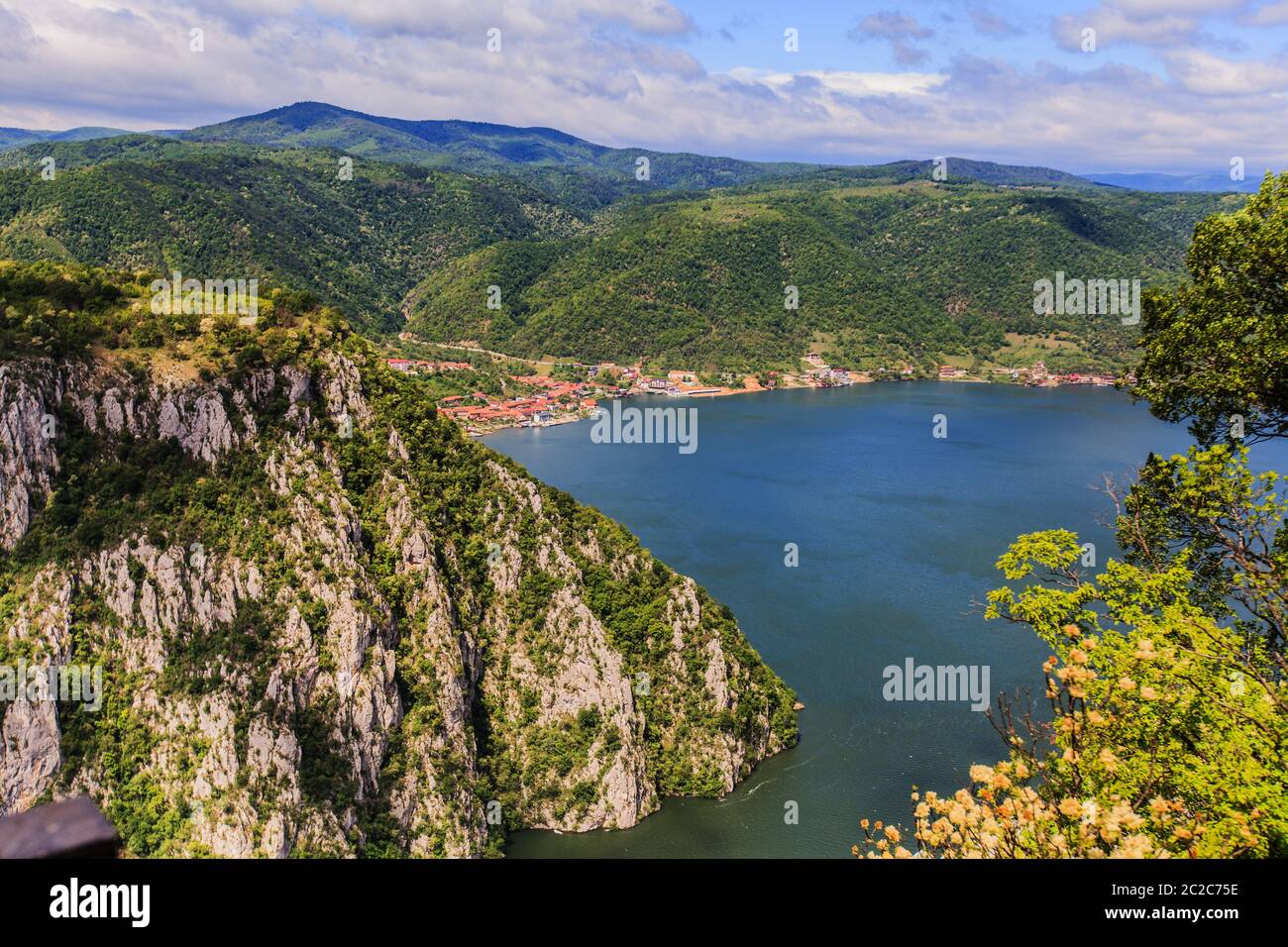 Beautiful nature landscape , gorge Danube river , the Iron Gates ...