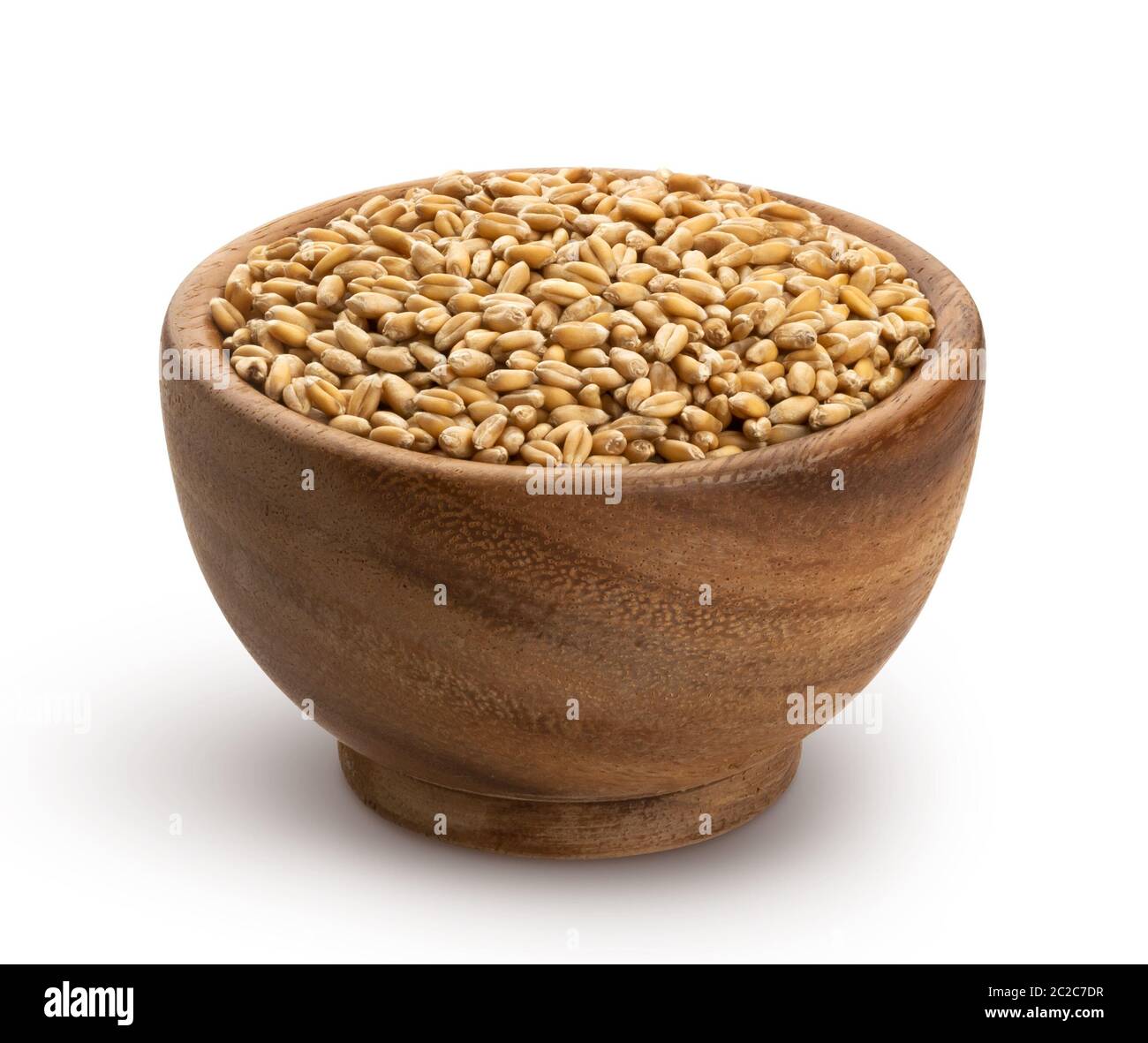 Wheat grains in wooden bowl isolated on white background Stock Photo ...