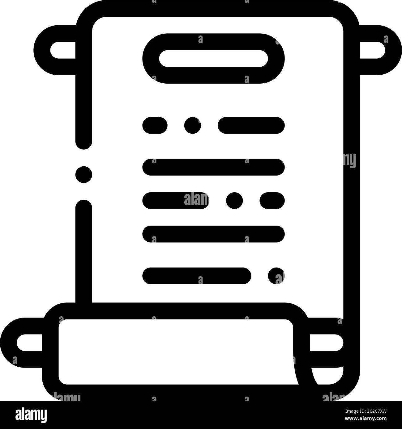 scroll of paper icon vector outline illustration Stock Vector Image ...