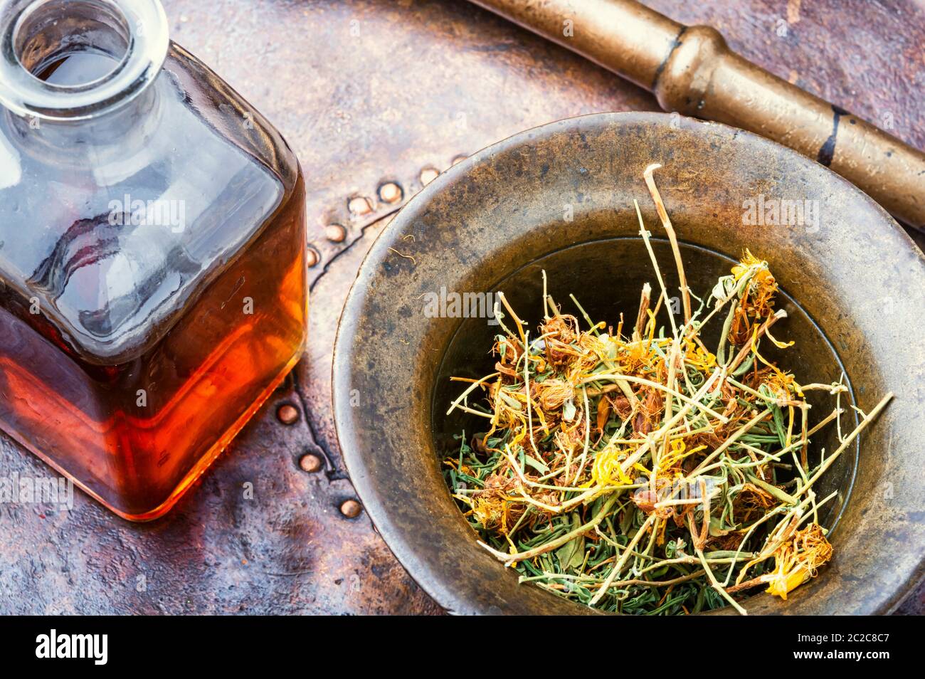 Dry medicinal hypericum.Medicinal herbs and alternative medicine Stock ...