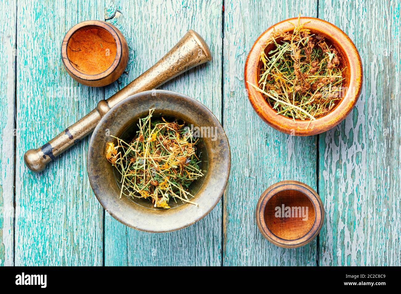 Dry medicinal hypericum.Medicinal herbs and alternative medicine Stock ...