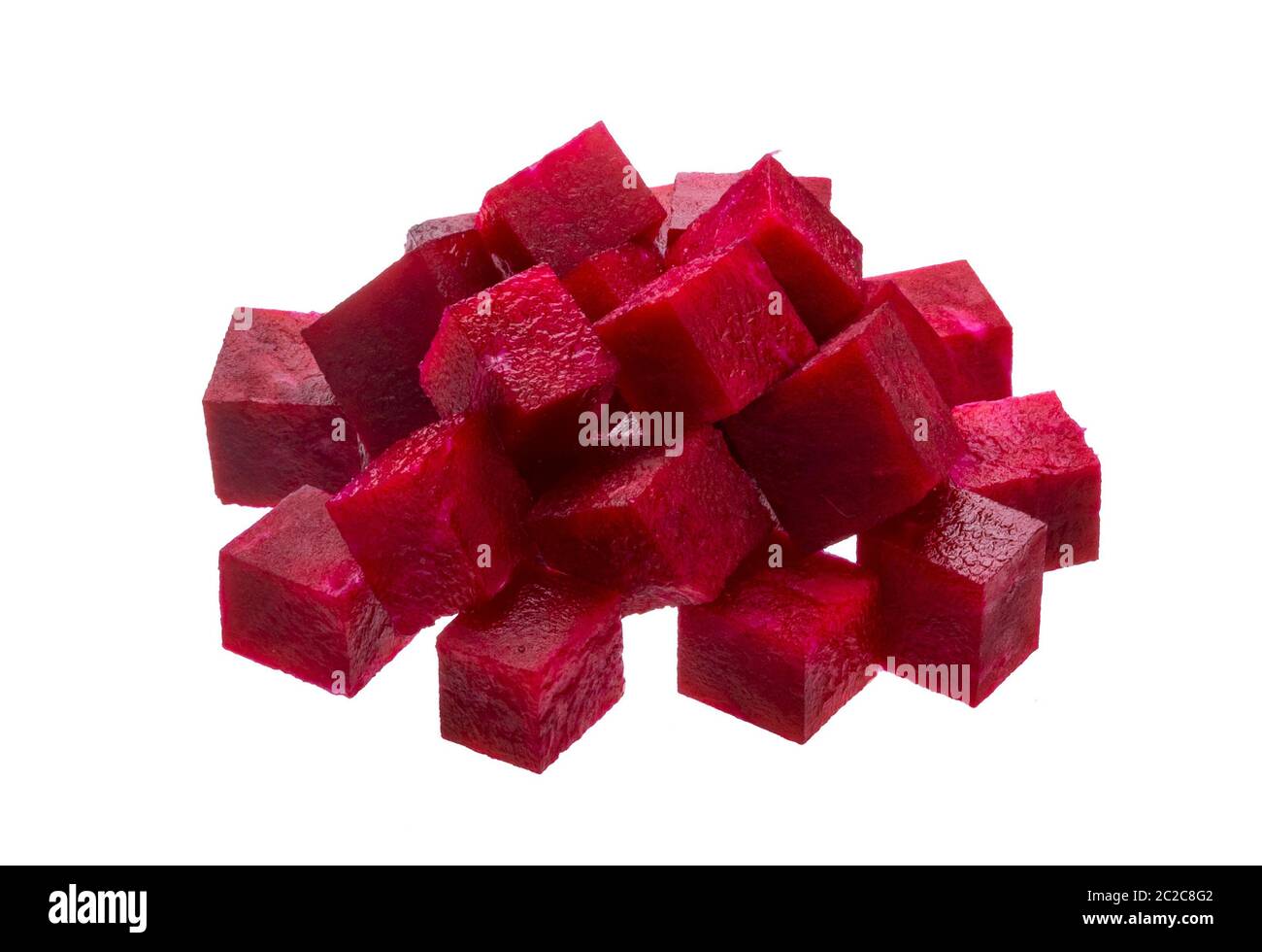 Sliced beetroot cubes isolated on white background Stock Photo - Alamy