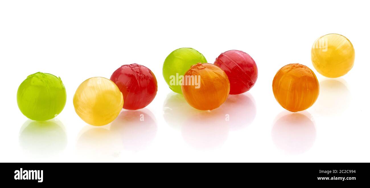 Multicolor sweet lollipop isolated on white background Stock Photo - Alamy
